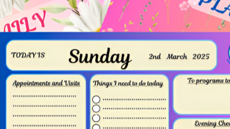Dementia Friendly Daily Planner – Cognitive Care Box